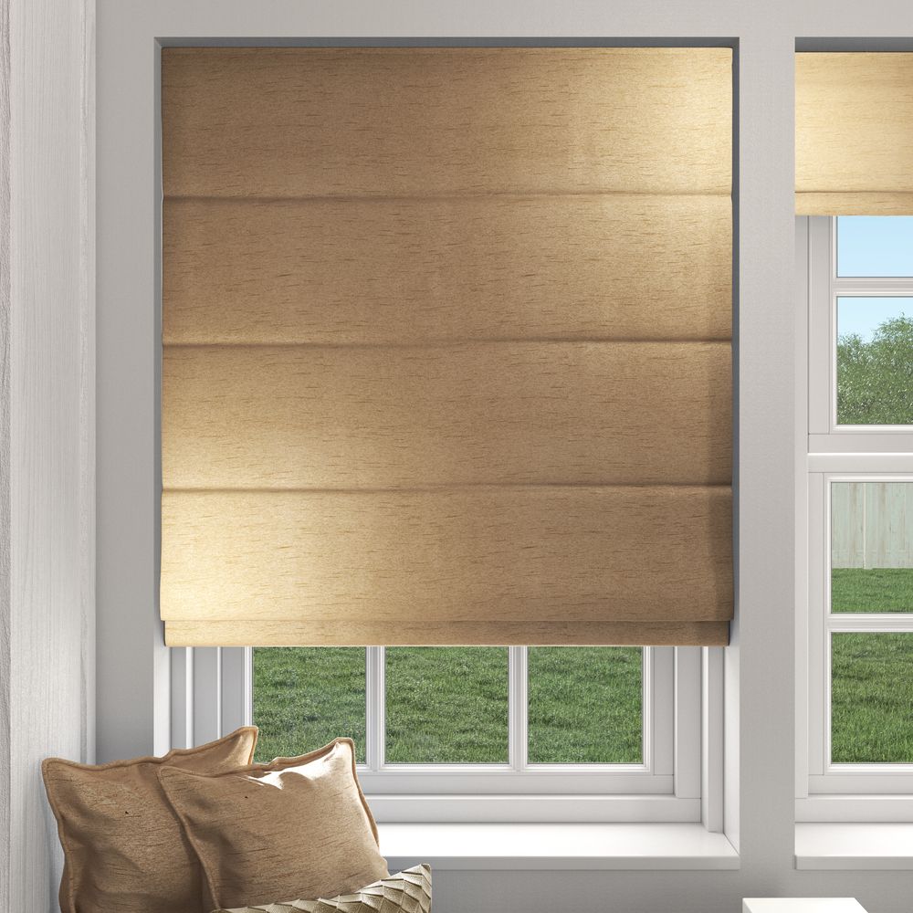 Opulant Faux Silk Light Gold Roman Blind